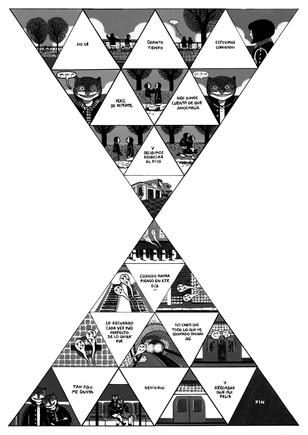 Triangular cartoons. Comic by Cristina Daura. | Dibujo Loranca